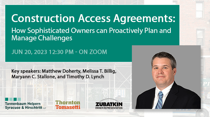 Matthew Doherty to Serve on Panel for Tannenbaum Helpern’s Construction ...
